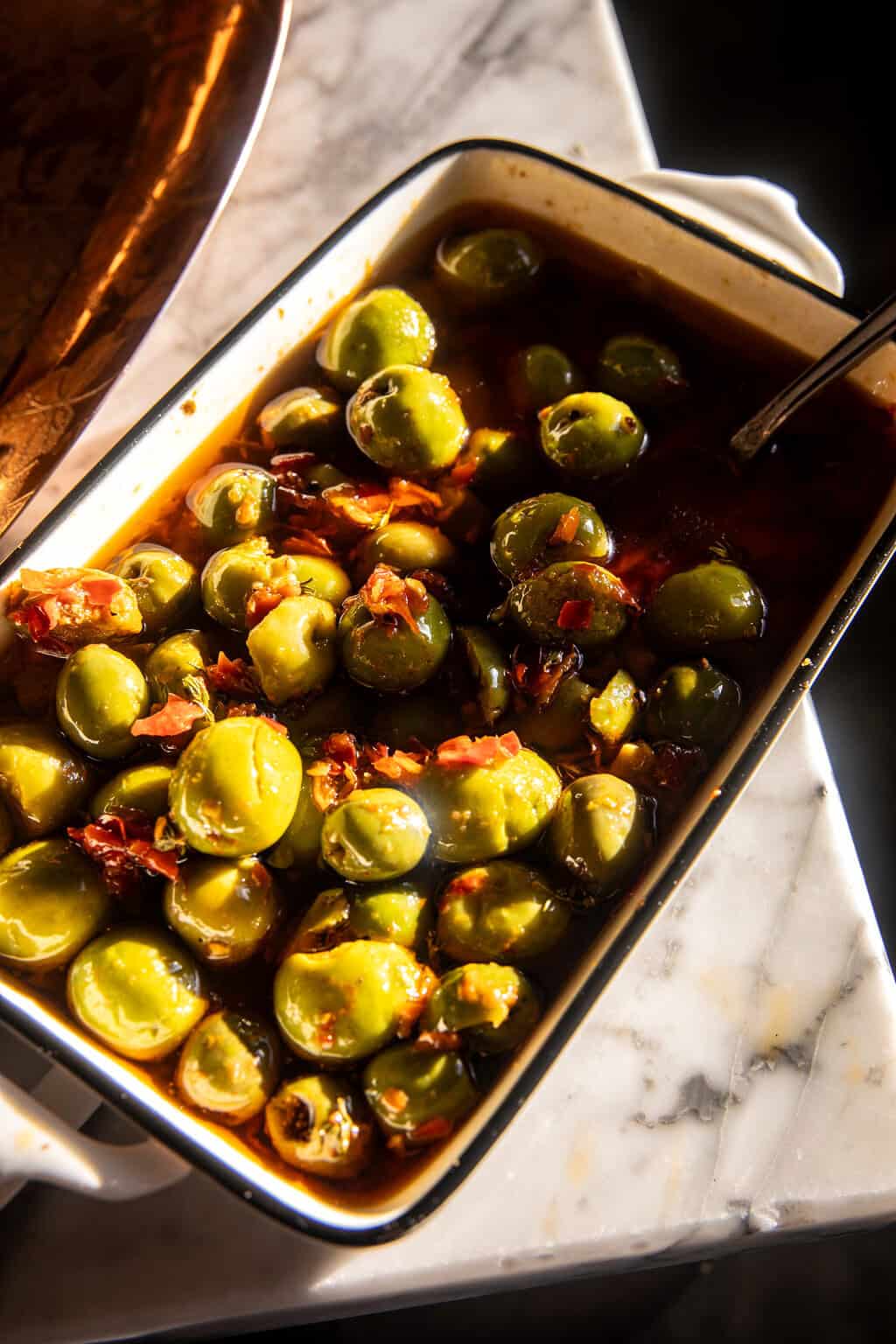 Caramelized Honey Baked Brie with Warm Olives. - Half Baked Harvest