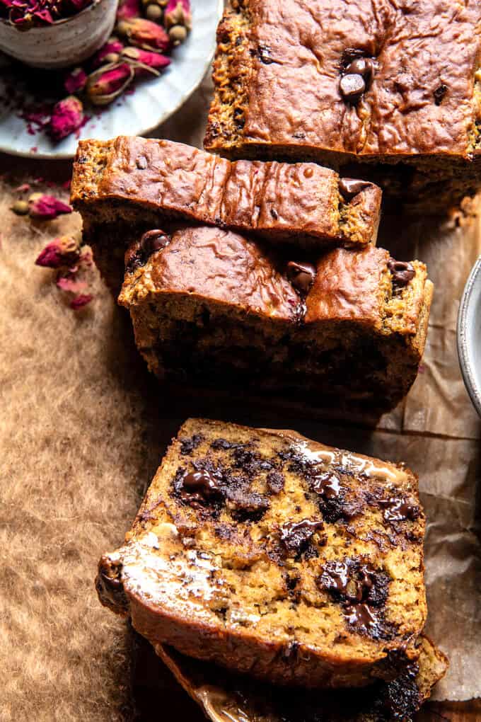 Chocolate Chunk Greek Yogurt Banana Bread. - Half Baked Harvest