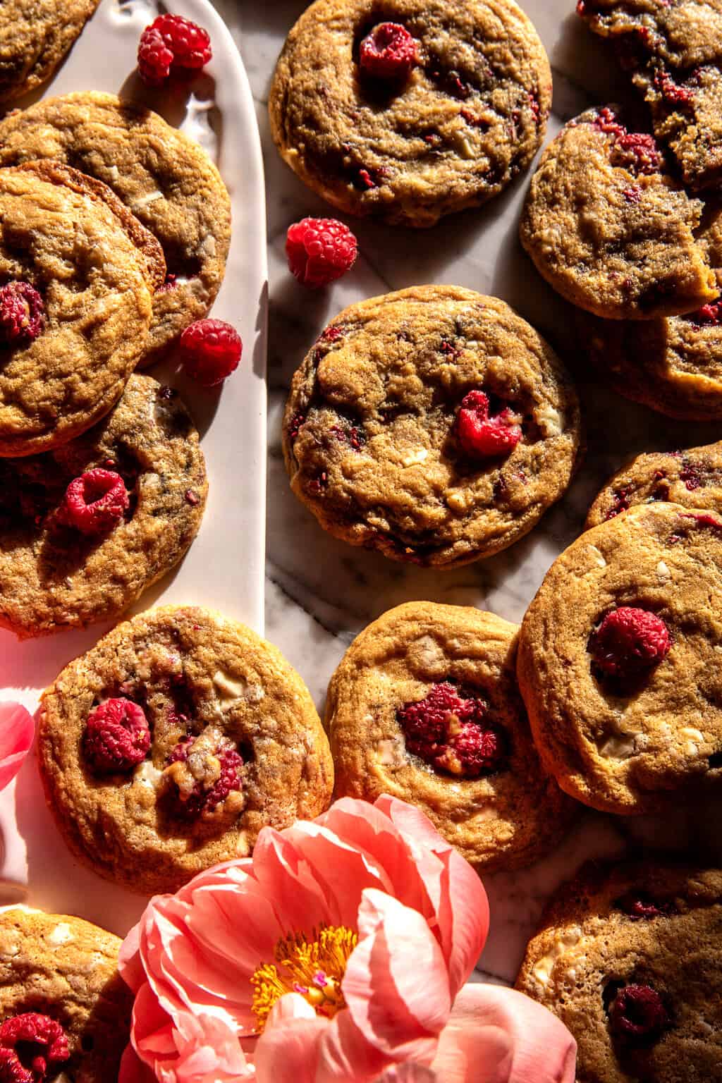 Brown Butter Raspberry White Chocolate Cookies. - Half Baked Harvest