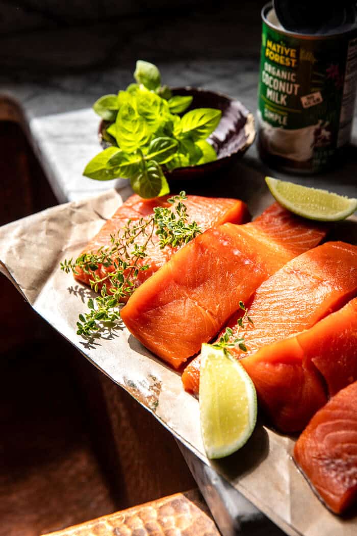 Baked One Pan Garlic Butter Coconut Salmon. - Half Baked Harvest