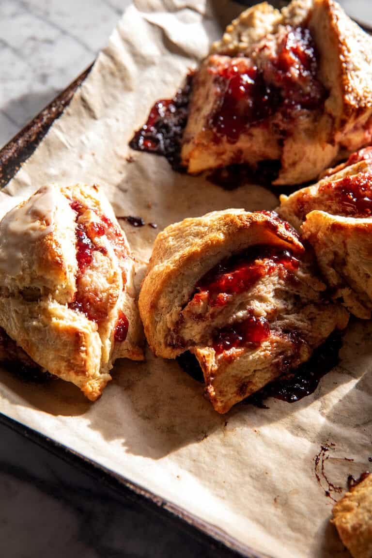 Layered Raspberry Scones. - Half Baked Harvest
