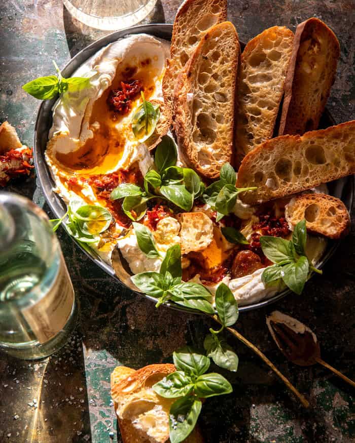 Whipped Goat Cheese and Calabrian Chile Oil Dip. - Half Baked Harvest