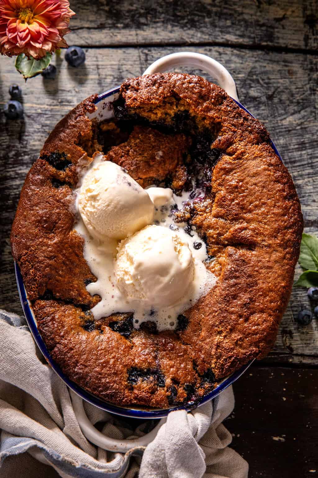 Easy Blueberry Ginger Cookie Cobbler. - Half Baked Harvest
