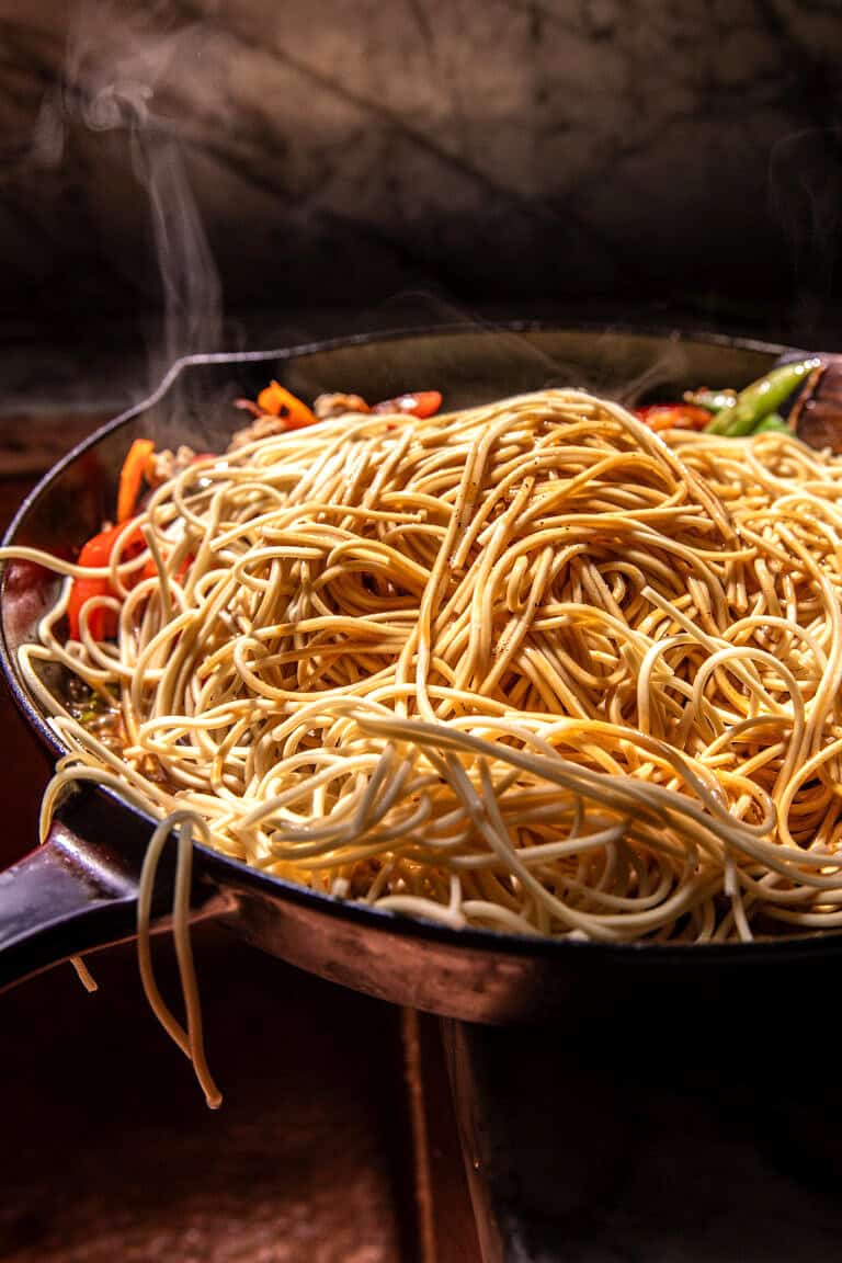 15 Minute Sesame Garlic Chicken Lo Mein. - Half Baked Harvest