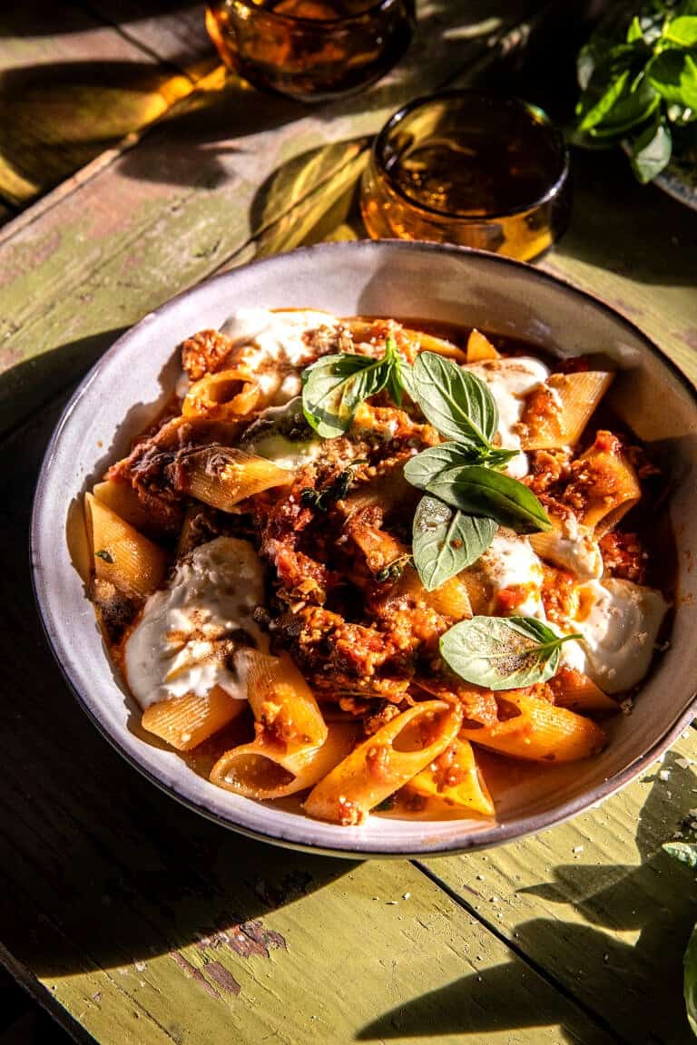 Crockpot Brown Butter Tomato and Ricotta Pasta. - Half Baked Harvest