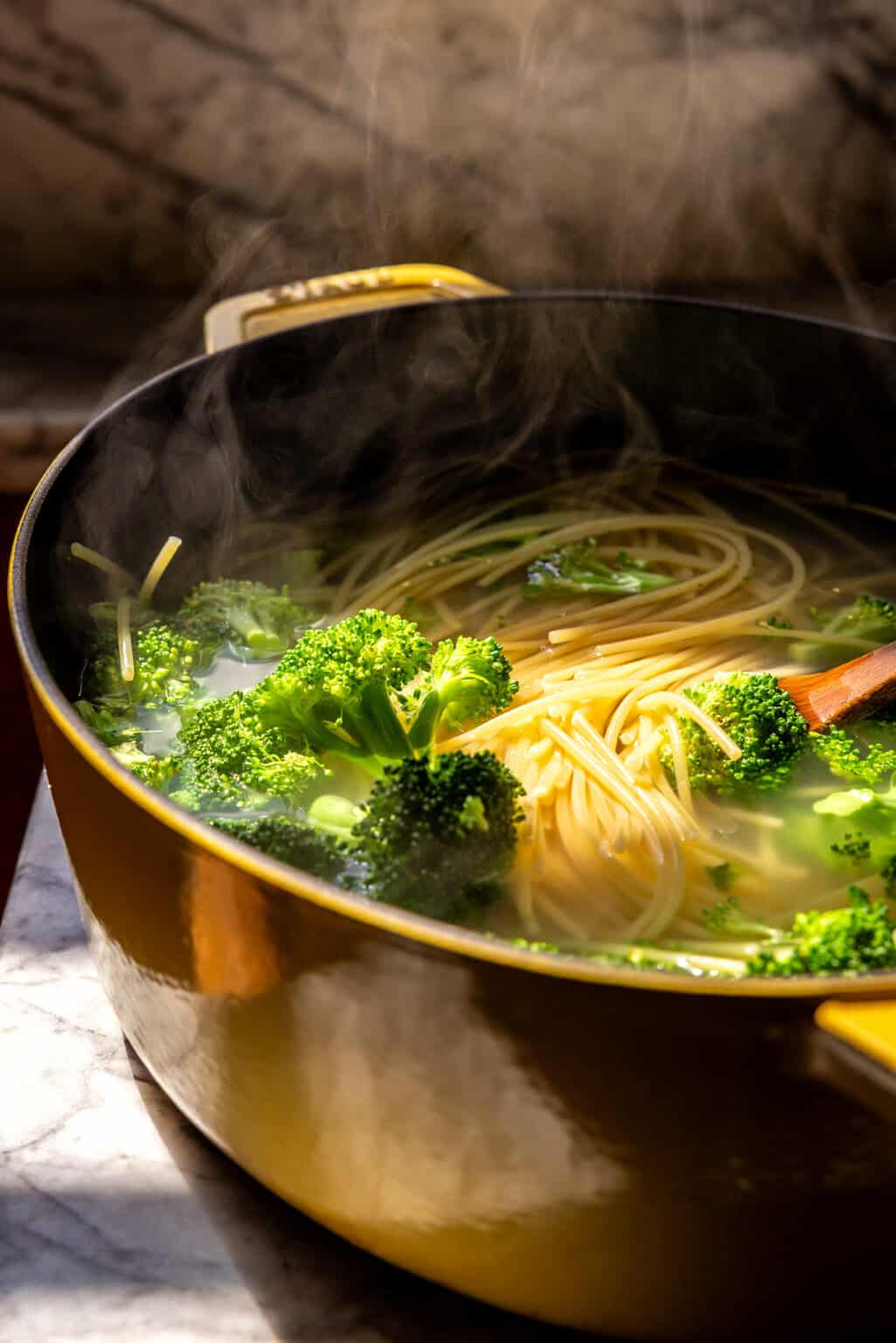 Broccoli Cheddar Spaghetti Casserole. - Half Baked Harvest