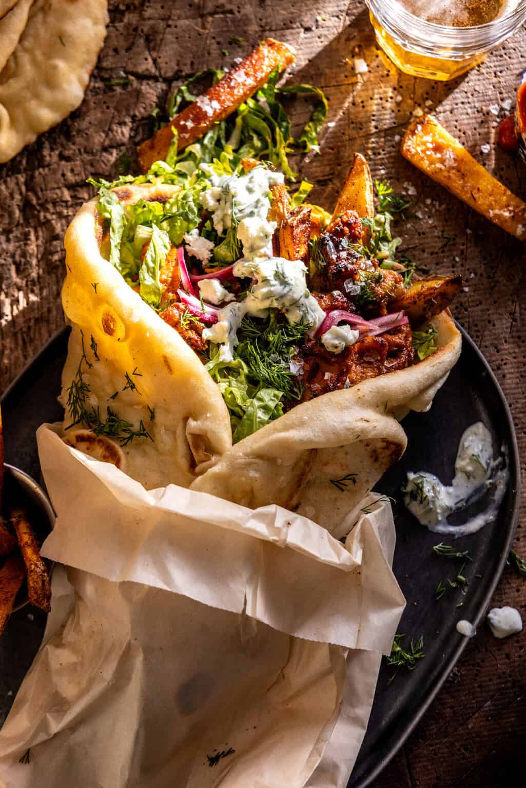 Sheet Pan Greek Chicken Pitas. - Half Baked Harvest
